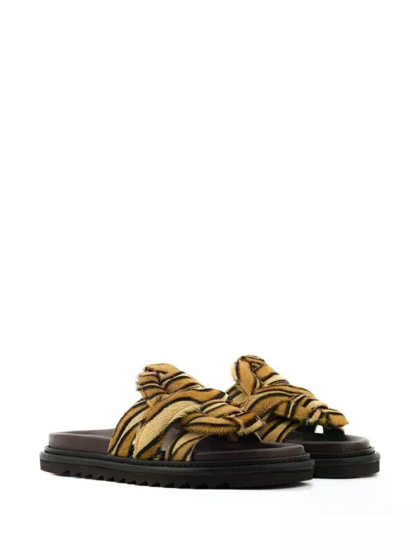 MOROBÉ Emilia Woven Calf-hair Sandals