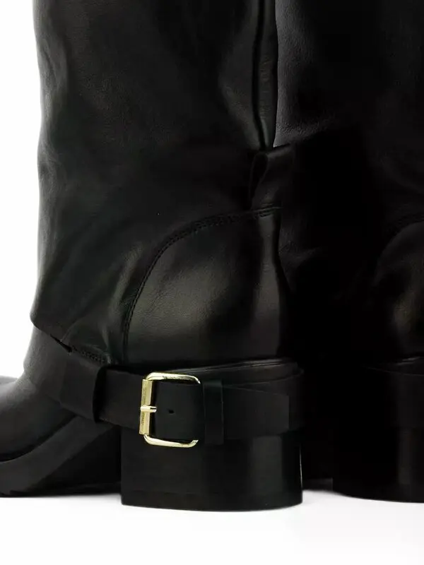 Elena Iachi Buckle-detail Leather Boots