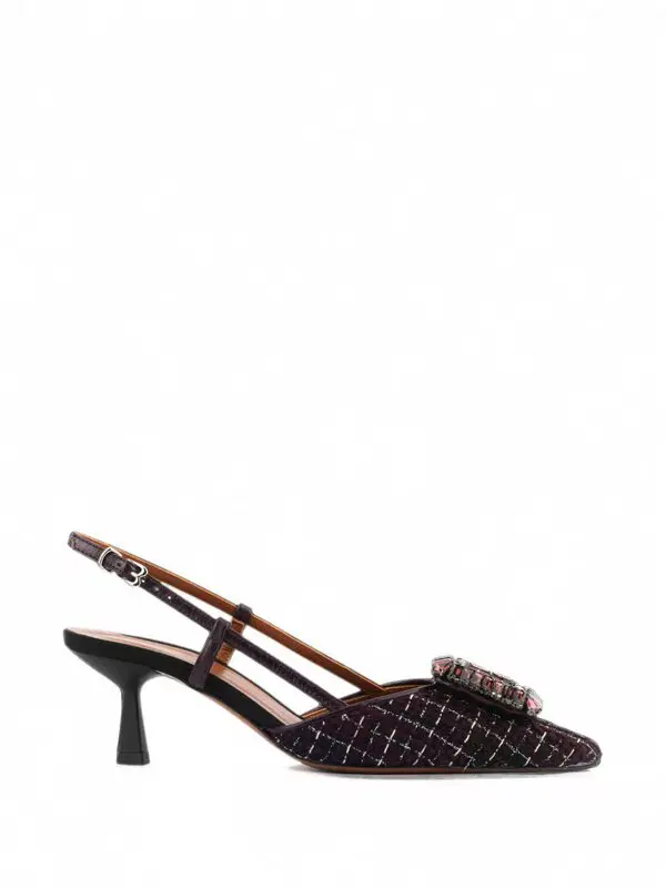 PAUL WARMER Crystal-embellished Boucle Pumps - Red