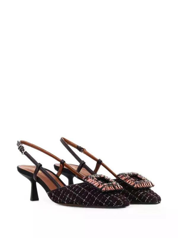 PAUL WARMER Crystal-embellished Boucle Pumps