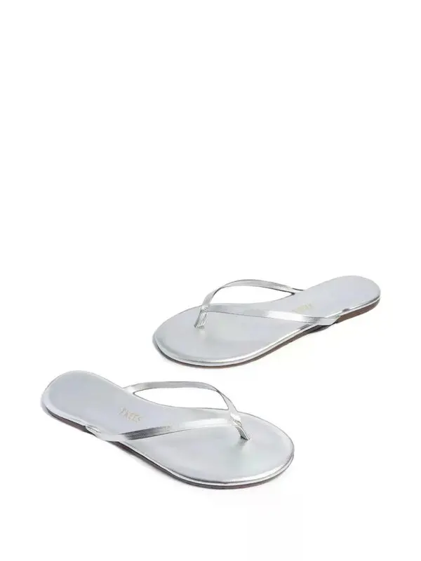 Tkees Lily Metallics Leather Flat Sandals - Silver