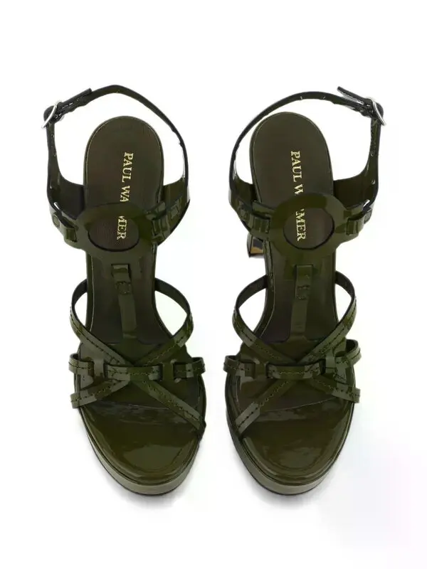 PAUL WARMER Patent-leather Platform Sandals