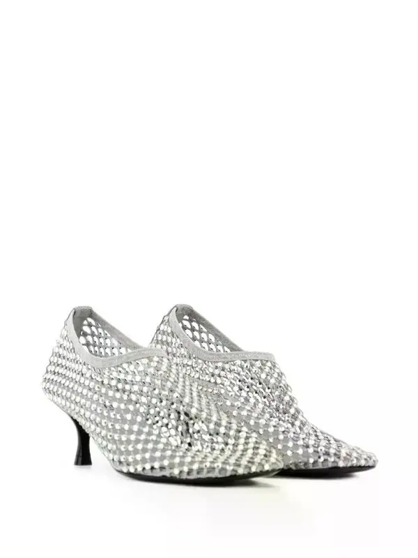 STRATEGIA SHOES Crystal-embellished Mesh Pumps - Grey