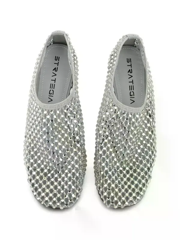 STRATEGIA SHOES Crystal-embellished Mesh Pumps
