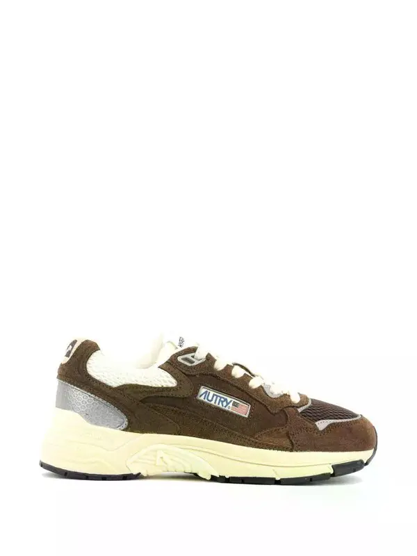 AUTRY Hyperway Suede-panel Low-top Sneakers - Brown