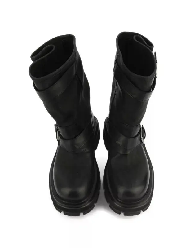 Elena Iachi Buckle-strap Biker Boots