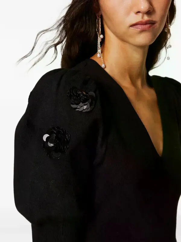 TWINSET Short Knit Dress With Sequin Embroidery