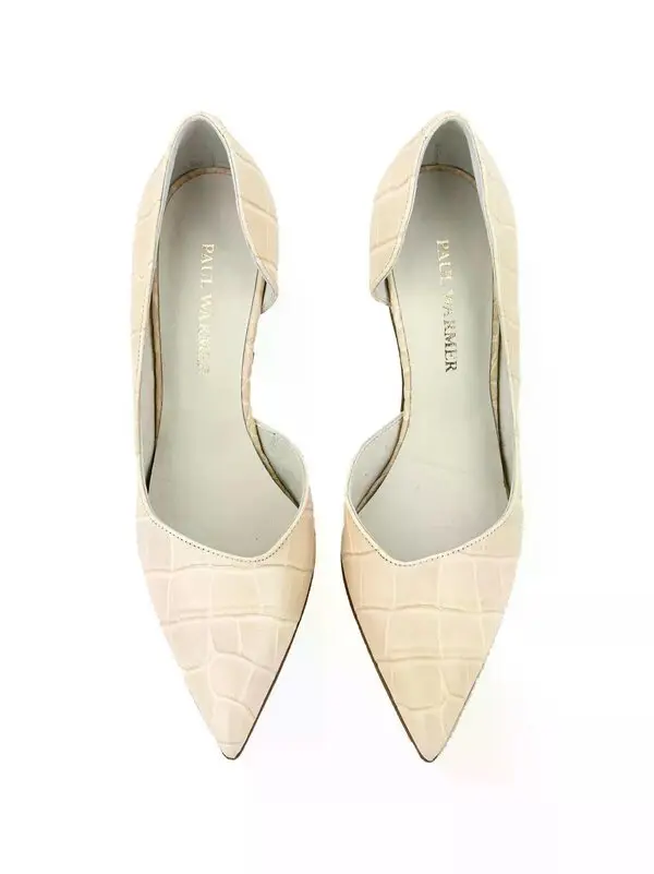 PAUL WARMER Crocodile-effect D'orsay Pumps