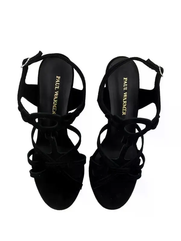 PAUL WARMER Paris Suede Heeled Sandals - Black