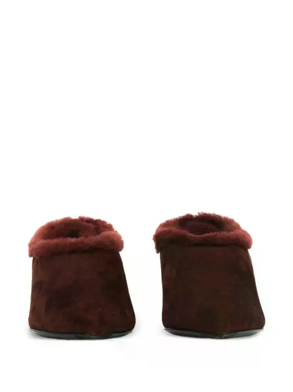 GUGLIELMO ROTTA Shearling-trim Suede Mules