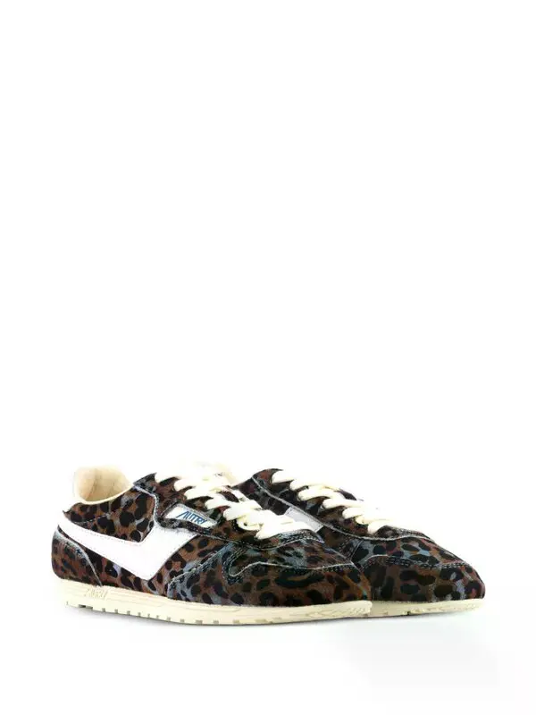 AUTRY Windspin Leopard-print Sneakers - Grey