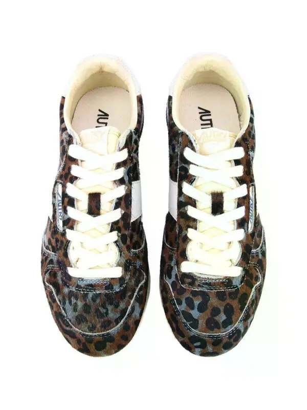 AUTRY Windspin Leopard-print Sneakers - Grey