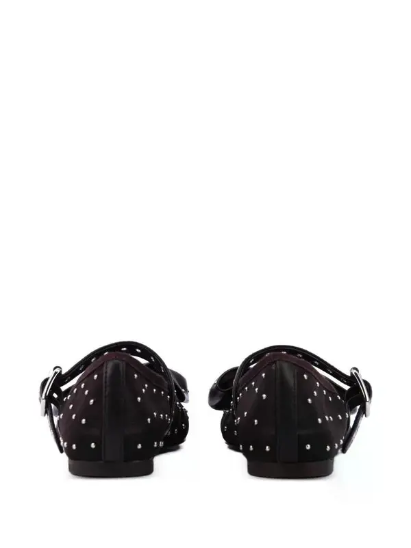BIBI LOU Gaela Studded Bow-detail Ballet Flats - Brown
