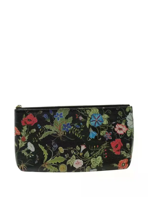 Gucci Flora Busta Grande Bamboo Clutch Bag