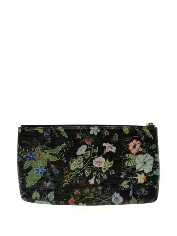 Gucci Flora Busta Grande Bamboo Clutch Bag