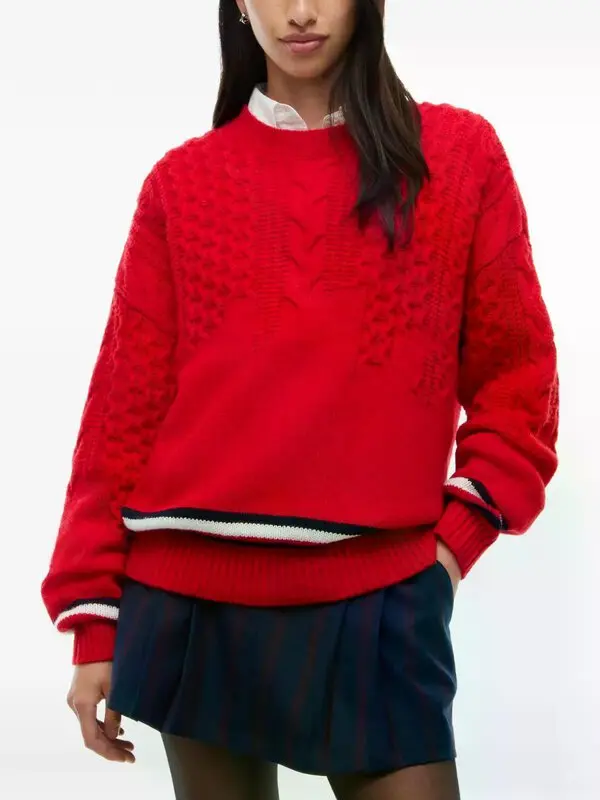 TOMMY HILFIGER Cable-knit Striped Sweater