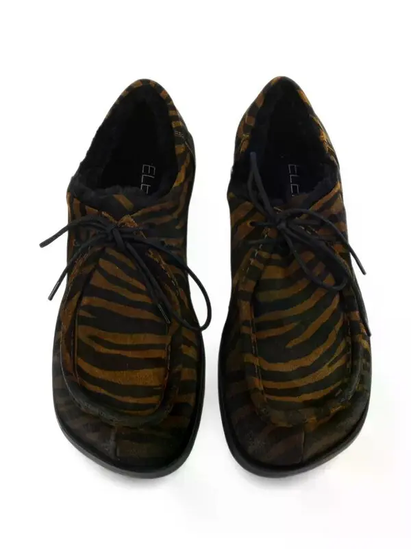 Elena Iachi Zebra-print Derby Shoes