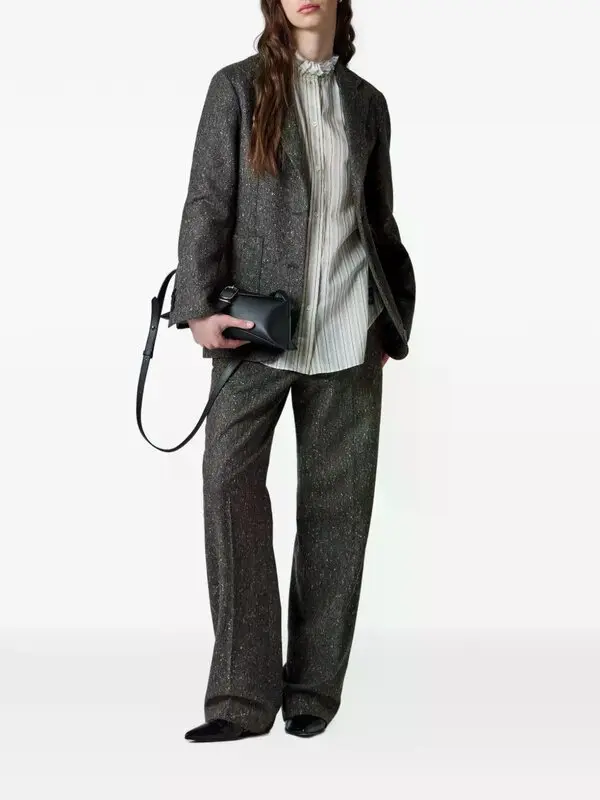 Paul Smith Charcoal Donegal Wool Straight-leg Trousers