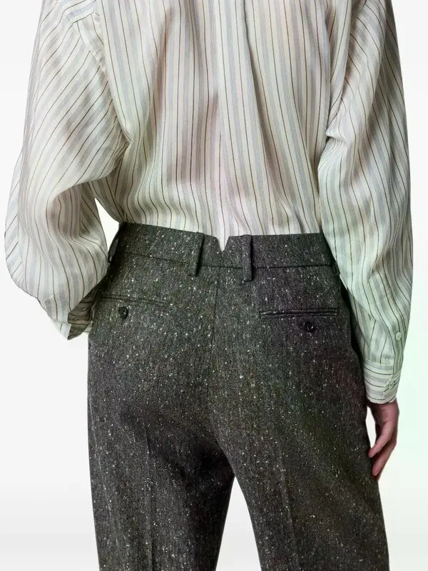 Paul Smith Charcoal Donegal Wool Straight-leg Trousers