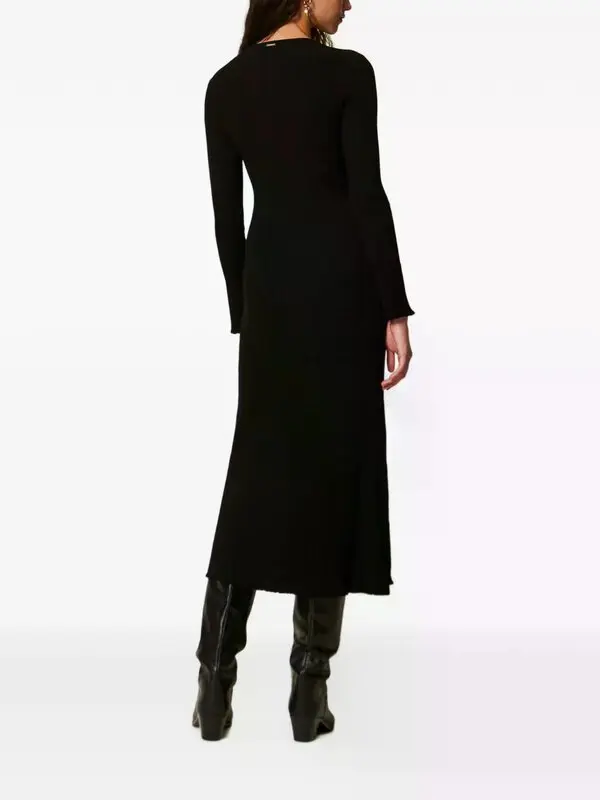 TWINSET Long Knit Dress With Macramé Lace
