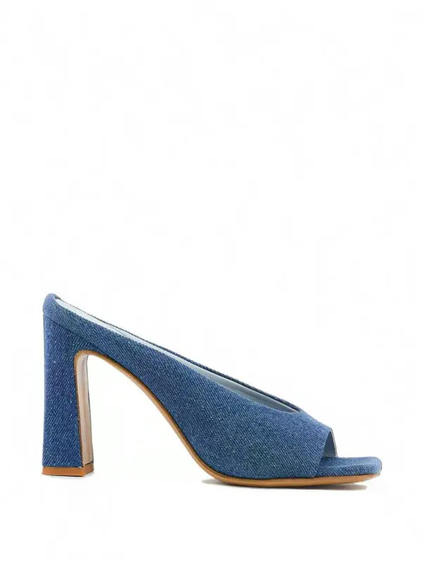 PAUL WARMER Livia Denim Mules - Blue