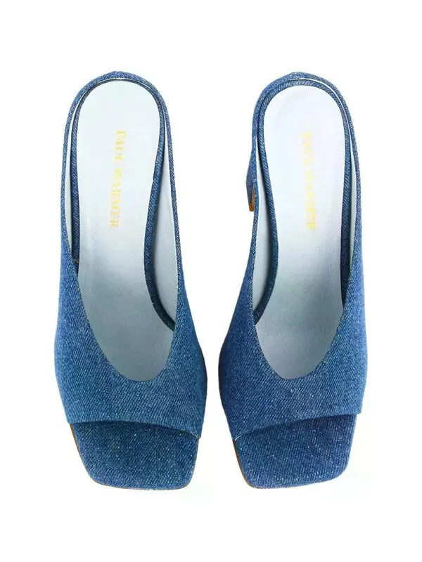 PAUL WARMER Livia Denim Mules - Blue