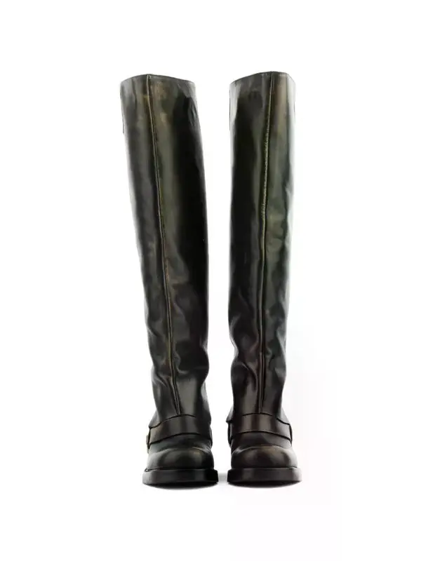 Elena Iachi Buckled Leather Boots