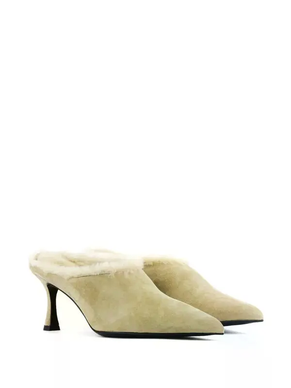 GUGLIELMO ROTTA Shearling-trim Suede Pumps