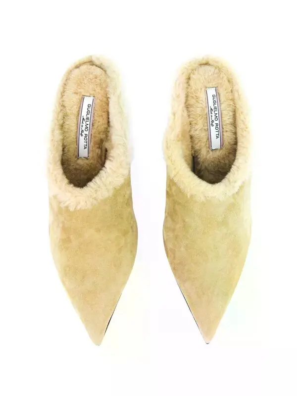 GUGLIELMO ROTTA Shearling-trim Suede Pumps