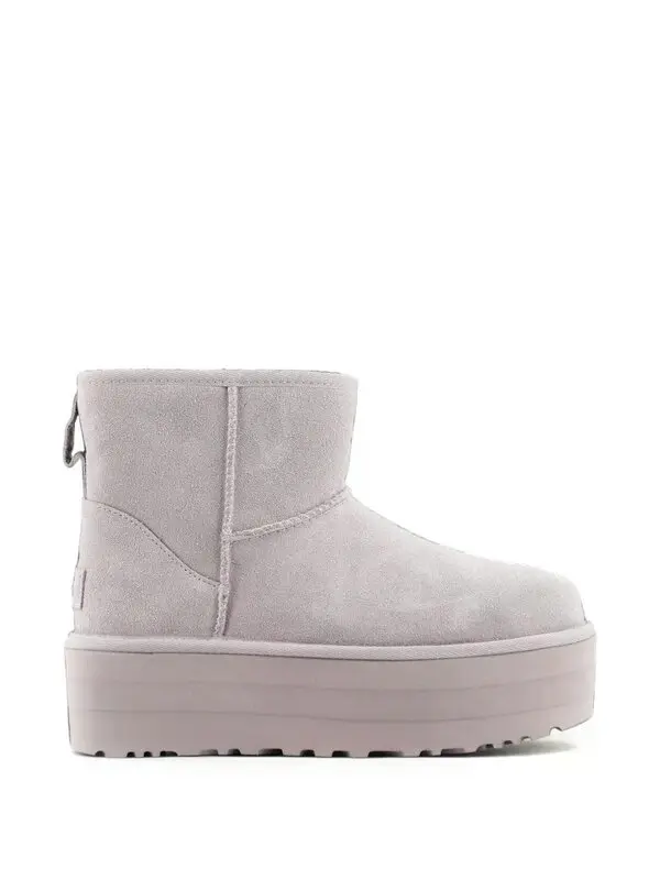 UGG Classic Mini Platform Calf Suede Boots - Grey