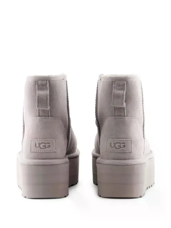 UGG Classic Mini Platform Calf Suede Boots - Grey