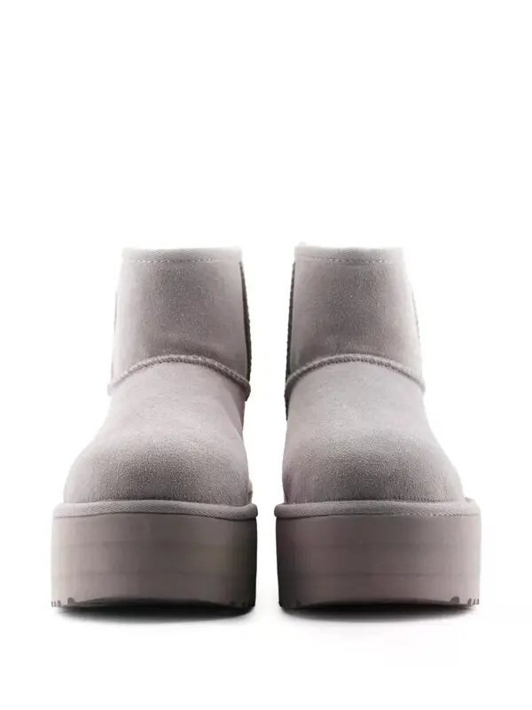 UGG Classic Mini Platform Calf Suede Boots - Grey
