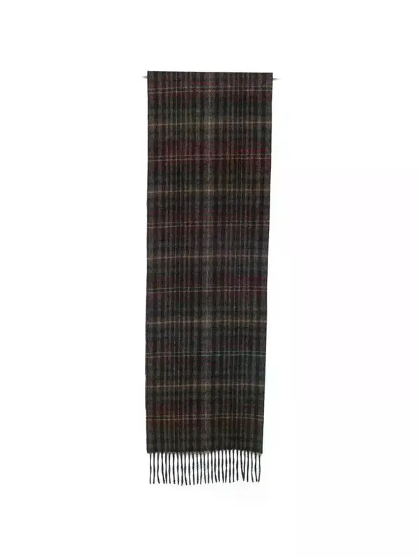 PAUL SMITH Check-pattern Fringed Scarf