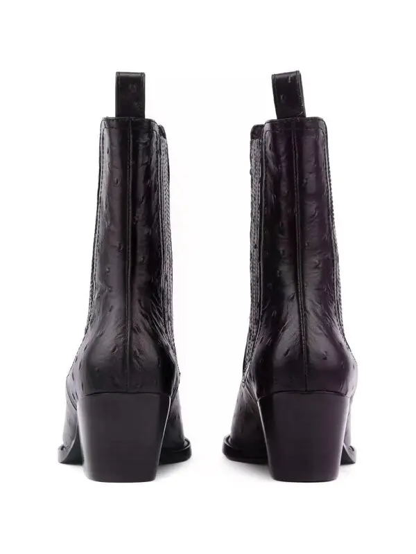 Lola Cruz Solenne Ostrich-effect Leather Boots