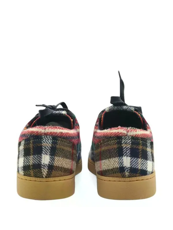 Loewe Plaid Leather-trim Sneakers