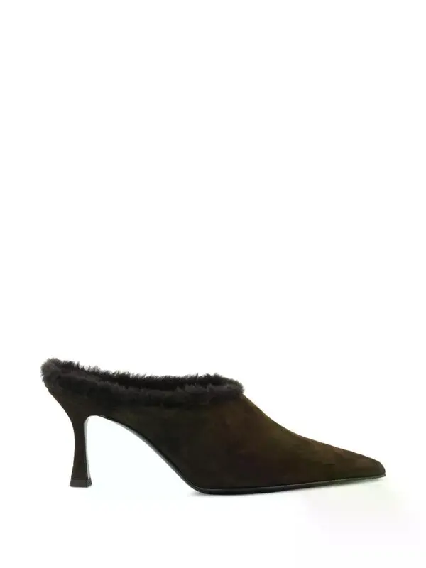 GUGLIELMO ROTTA Shearling-trim Suede Mules