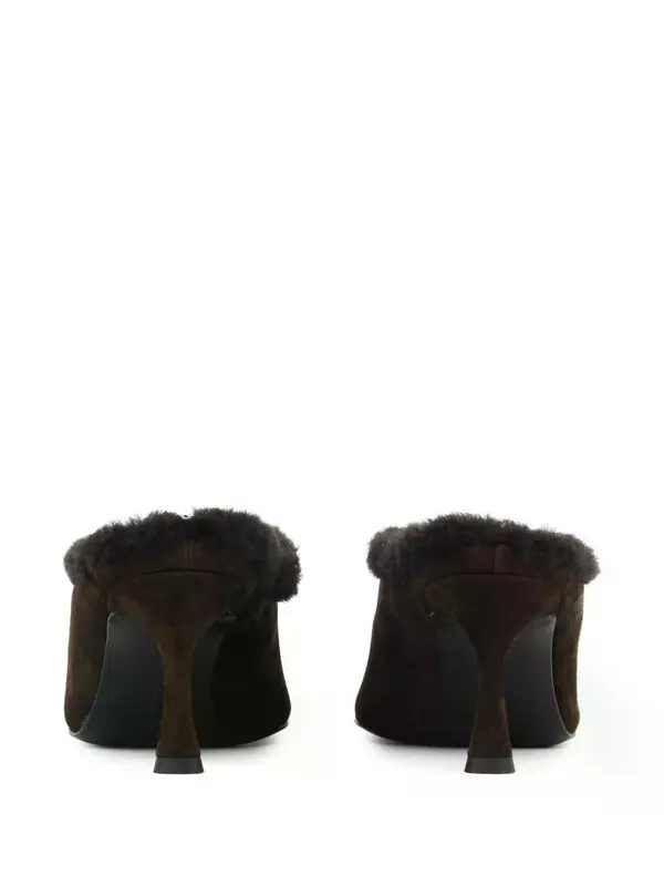 GUGLIELMO ROTTA Shearling-trim Suede Mules