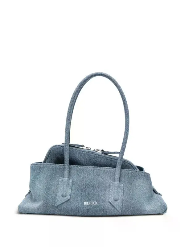 Attico Small Le Passeggiata Denim Shoulder Bag - Blue