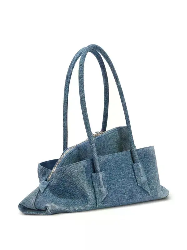 Attico Small Le Passeggiata Denim Shoulder Bag - Blue