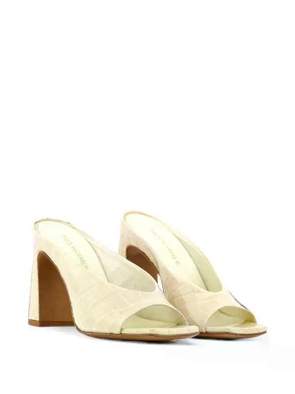 PAUL WARMER Crocodile-embossed Leather Mules