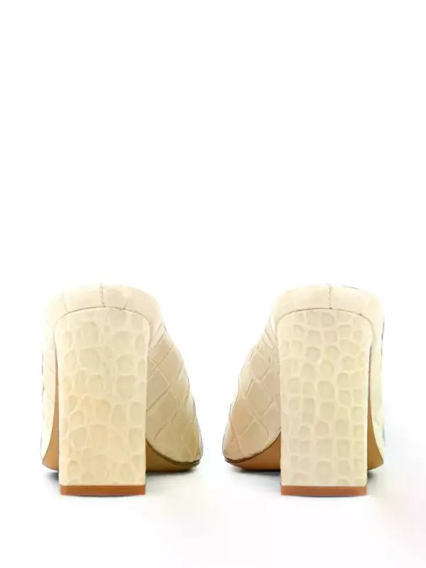 PAUL WARMER Crocodile-embossed Leather Mules