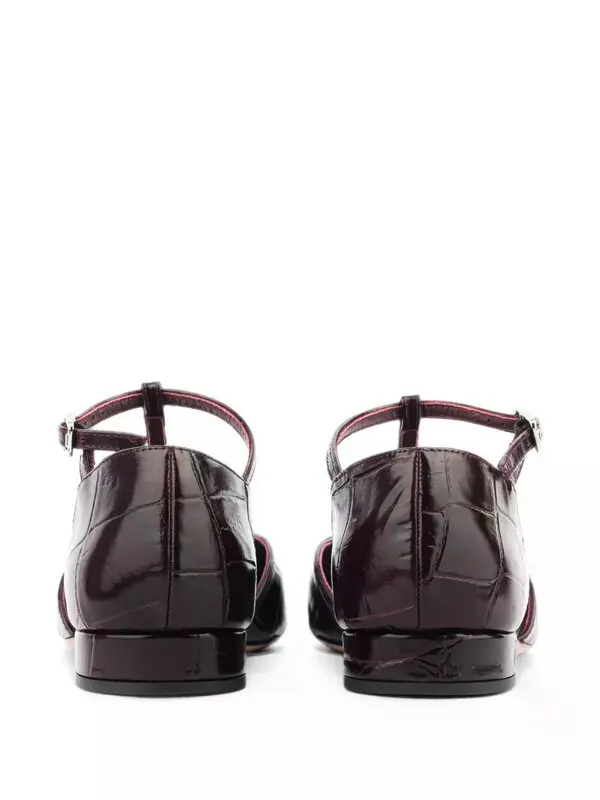 MOROBÉ Florence Crocodile-embossed Leather Mary-jane Pumps