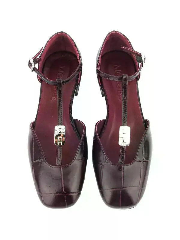MOROBÉ Florence Crocodile-embossed Leather Mary-jane Pumps