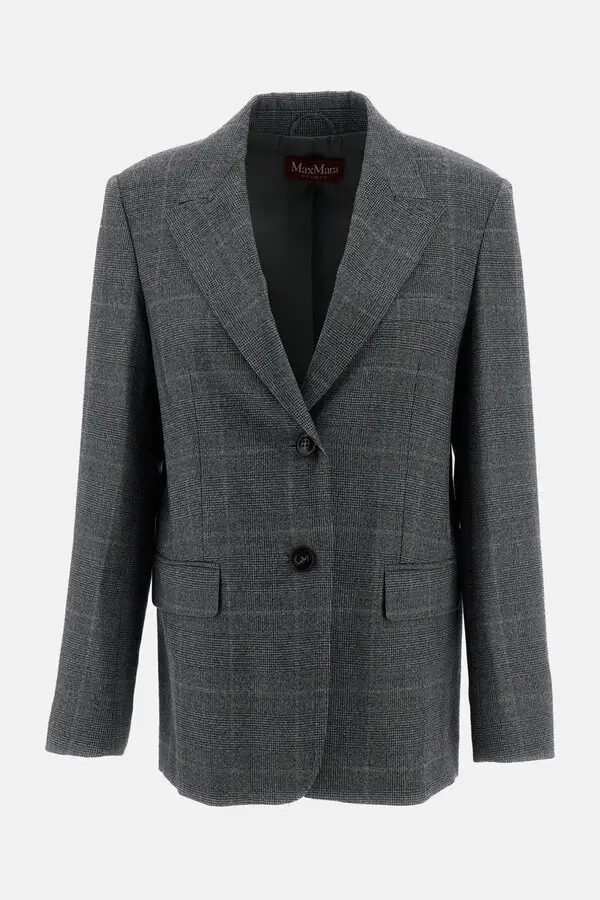 Max Mara Single-breasted Wool Flannel Blazer With Belt - Multicolor