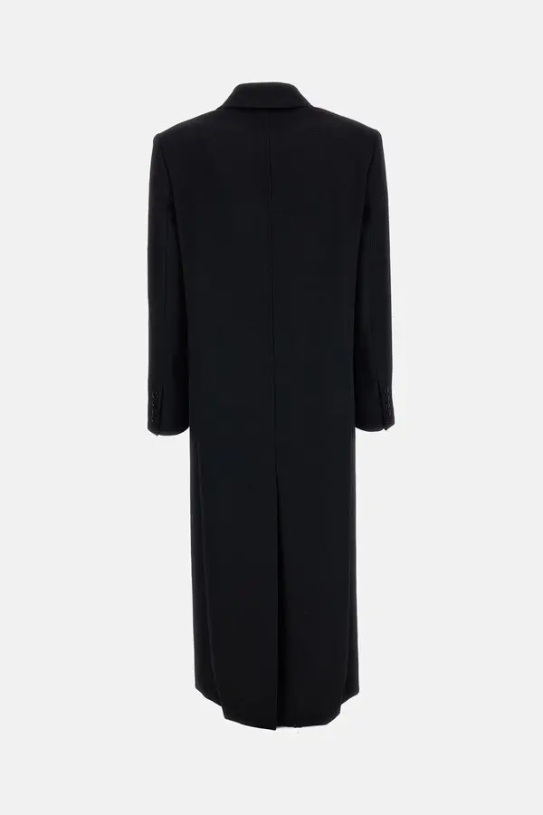 MAX MARA STUDIO Long Double-breasted Pure Wool Coat