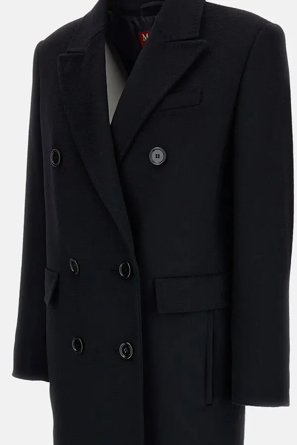 MAX MARA STUDIO Long Double-breasted Pure Wool Coat