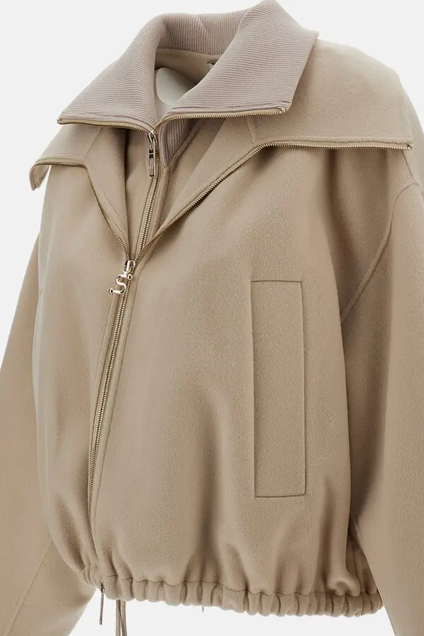 Sportmax Wool Bomber Jacket With Removable Bib