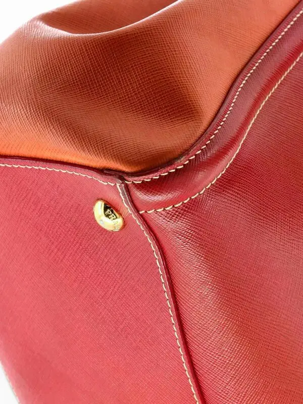 Prada Bicolor Lux Convertible Open Saffiano Leather Medium Tote Bag