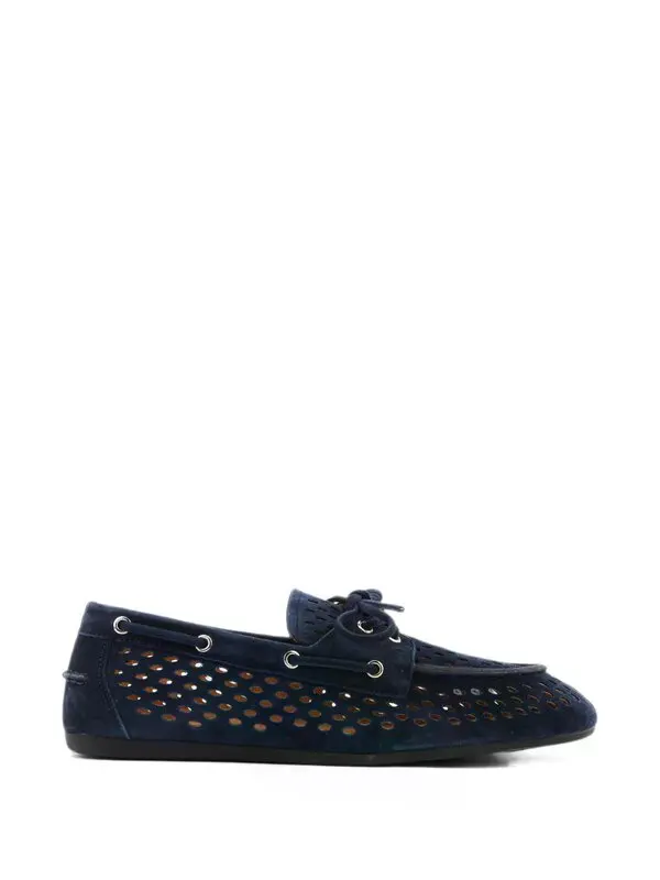 TORAL SHOES Karmel Perforated Suede Boat Shoes