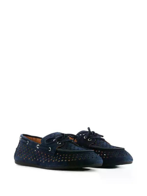 TORAL SHOES Karmel Perforated Suede Boat Shoes